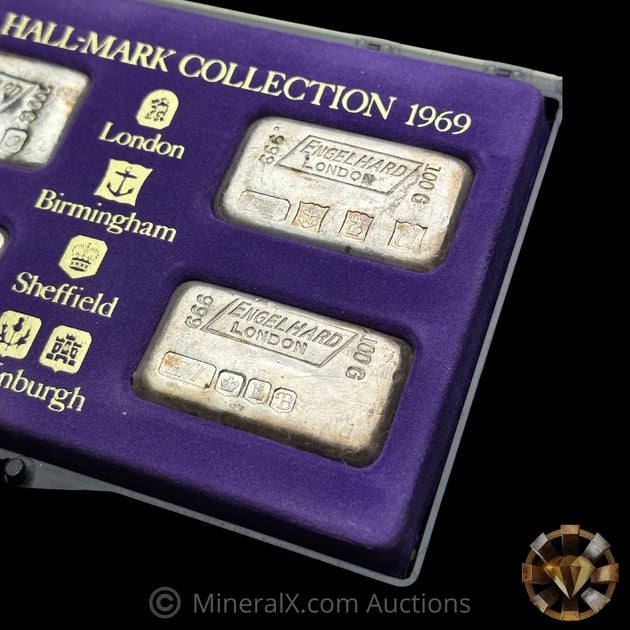 1969 Engelhard London Hallmark Collection Complete Vintage Silver Bar ...