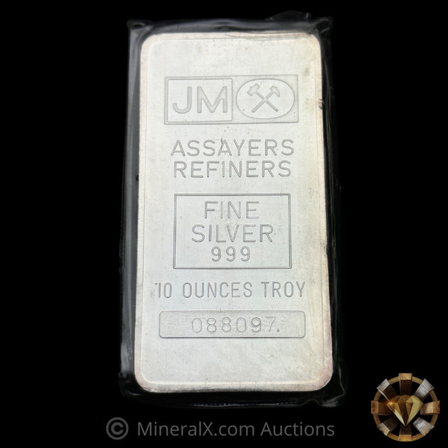 10oz Johnson Matthey JM Blank Back Vintage Silver Bar – MineralX
