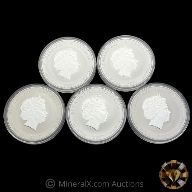 x5 2017 Year of The Rooster 1oz Silver Coins In Original Capsules ...