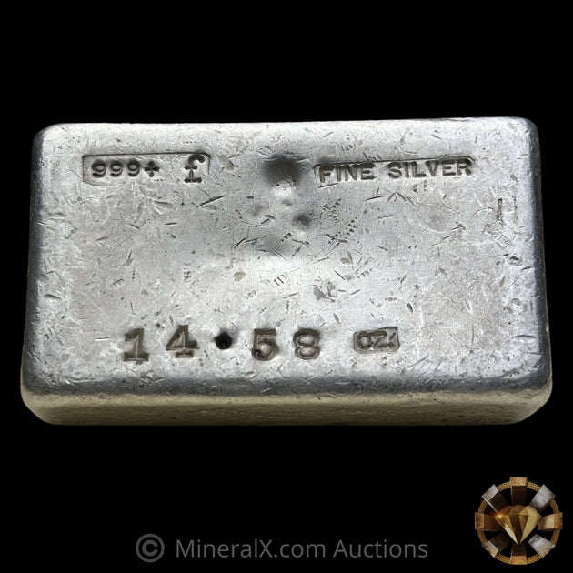 14.58oz "f" Vintage Poured Silver Bar – MineralX