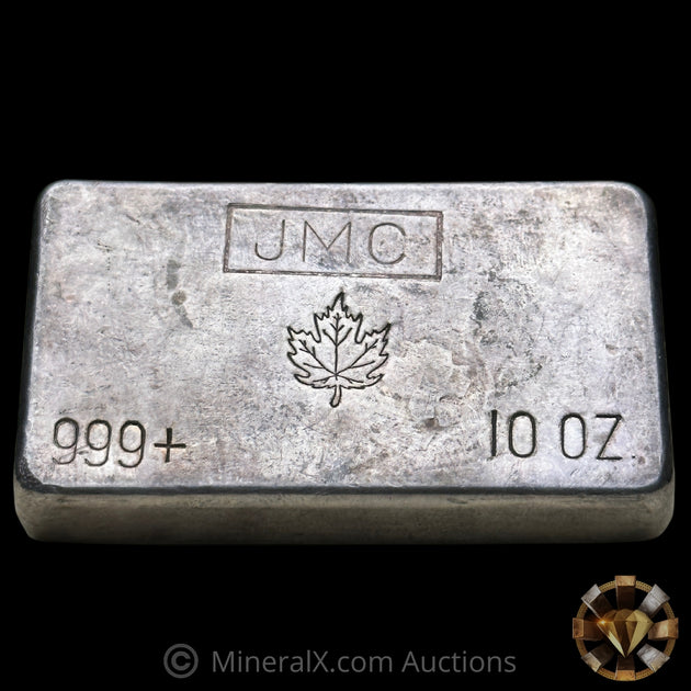 10oz Johnson Matthey JMC Maple Leaf Vintage Poured Silver Bar – MineralX