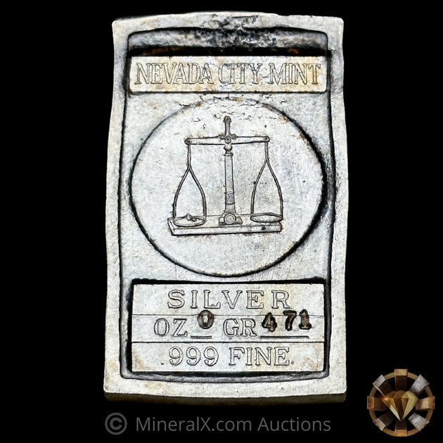 1oz 1976 Nevada City Mint "One Of One Thousand" Vintage Poured Silver ...