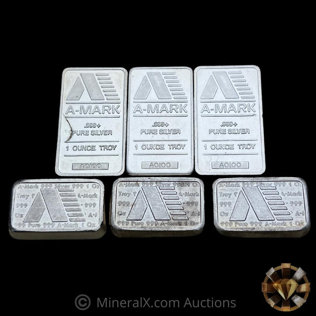 x6 AMARK 1oz Vintage Silver Bars – MineralX