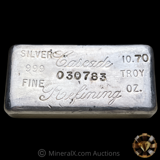 Cascade Refining 10.70oz Vintage Poured Silver Bar – MineralX
