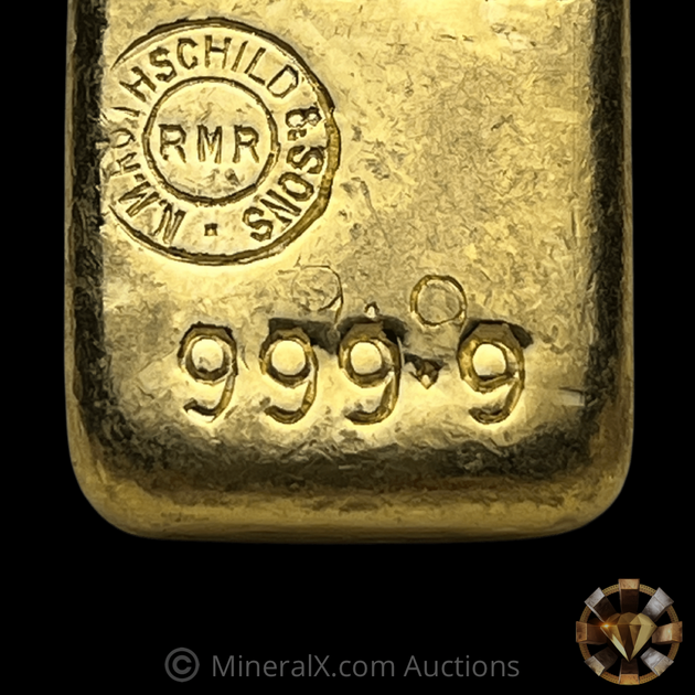 NM Rothschild & Sons 100 Gram “Double Strike Error” Vintage Poured Gol ...