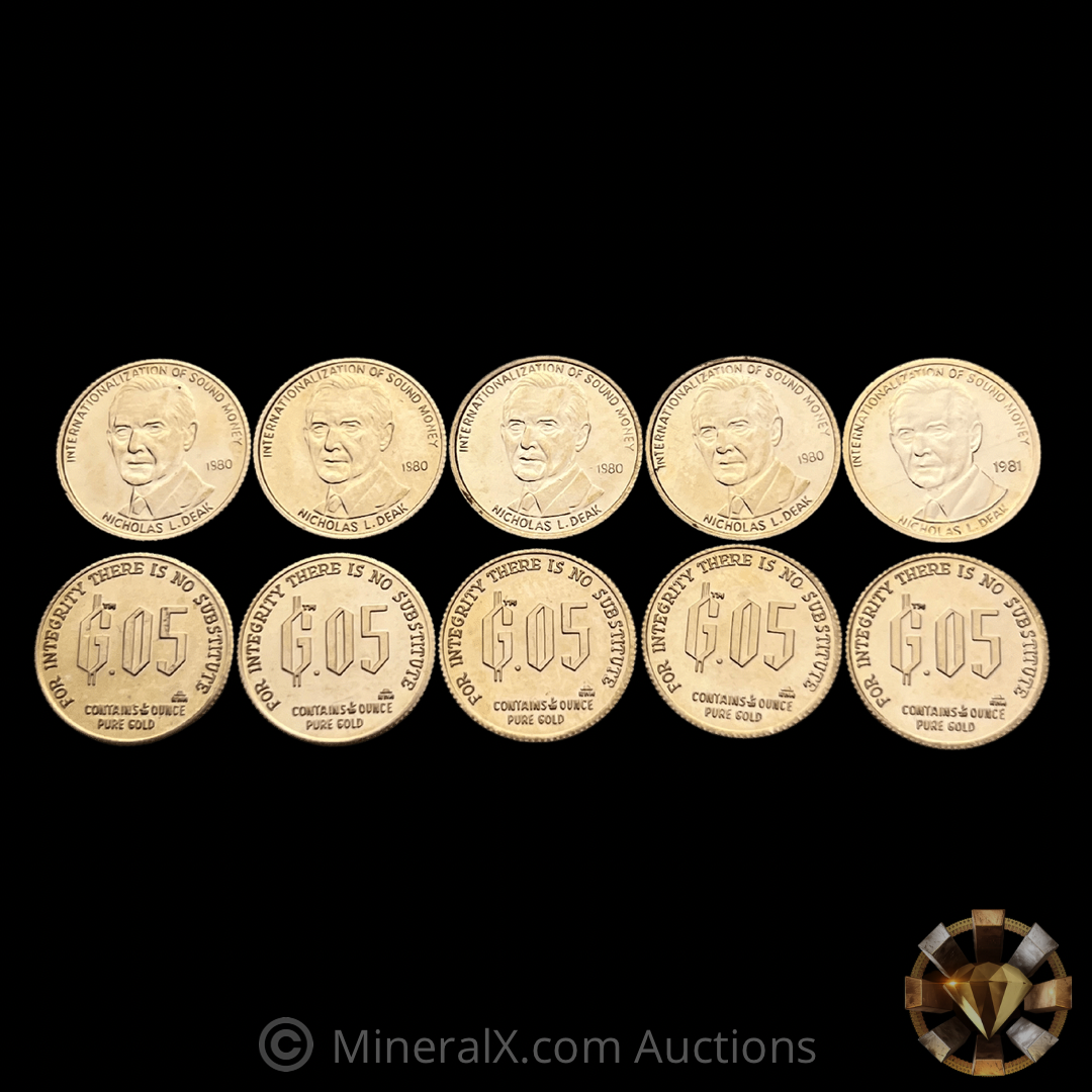 x10 1980 Nicholas L. Deak “Denationalization of Sound Money” Gold Stan ...