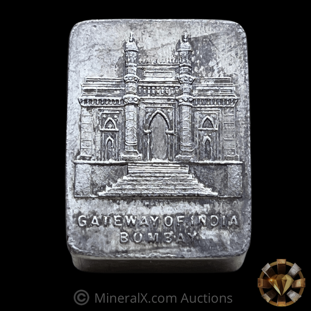 Gateway of India Bombay 5 Tola Vintage Poured Silver Bar – MineralX