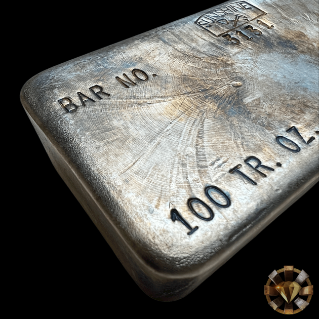 Stunning Vintage 100oz Sunshine Mining Silver Bar – MineralX