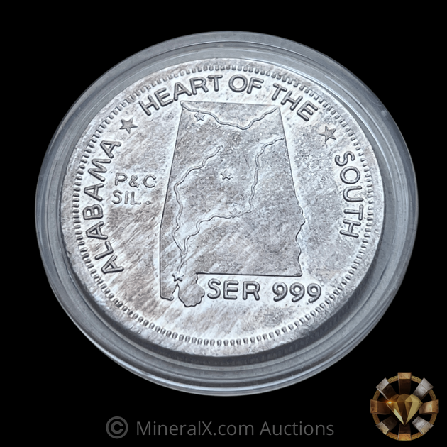 State Hood “Heart of The South” Alabama 1oz Vintage Silver Coin – MineralX