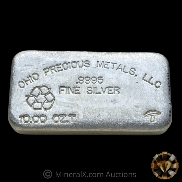 Ohio Precious Metals OPM 10oz Poured Silver Bar – MineralX