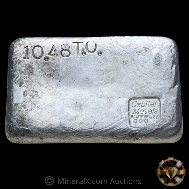 Capital Metals Baltimore MD 10.48oz Vintage Poured Silver Bar – MineralX